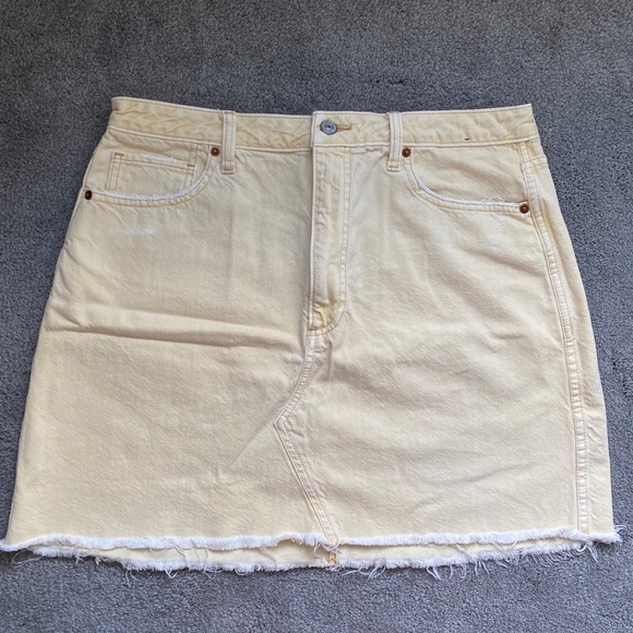 Abercrombie & Fitch | Skirts | Pastel Yellow Denim Skirt | Poshmark